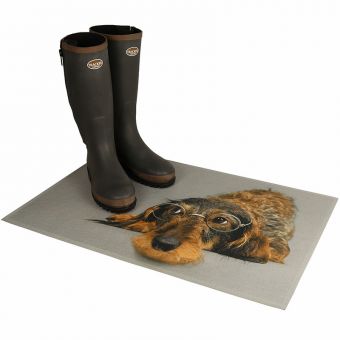 Fußmatte Dackel mit Brille | Oldenburger Jagdcenter